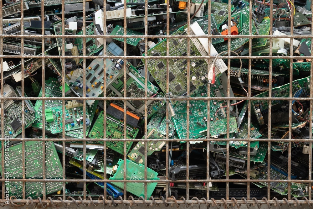 Scrap yard printed circuit board electronic waste for recycling with ...