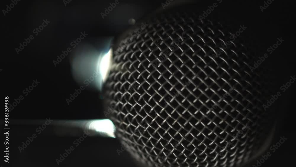 Cinematic Microphone Macro With Back-lighting, 4K Stock Video | Adobe Stock