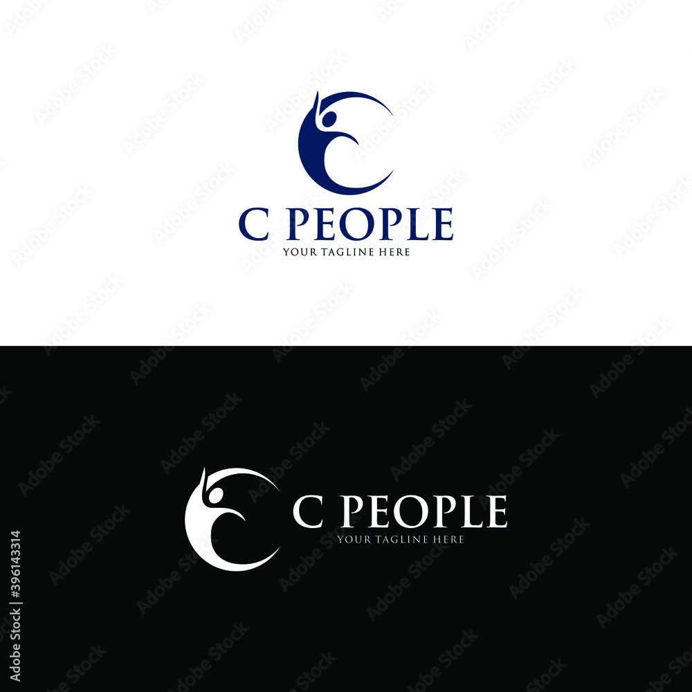 People and Letter C Health And Wellness Logo, Creative People Icon ...
