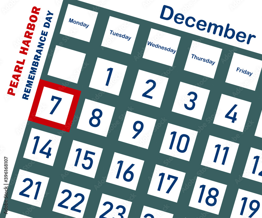 Pearl Harbor Remembrance Day National Memorial Day on December 7th ...