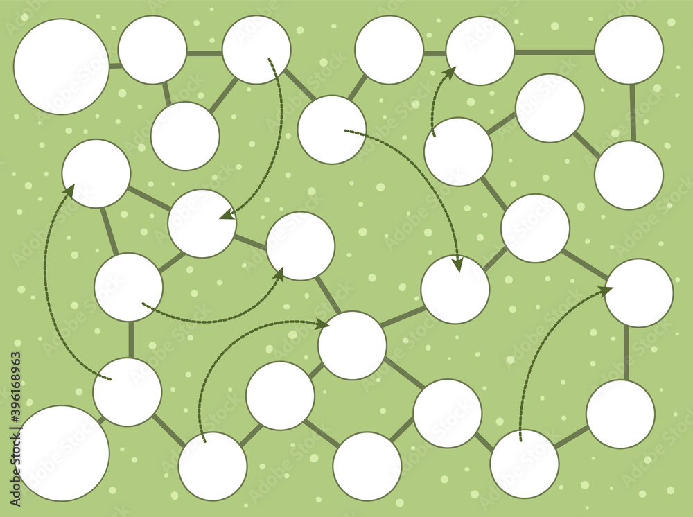 Vector boardgame template. Blank black and white board game isolated on ...