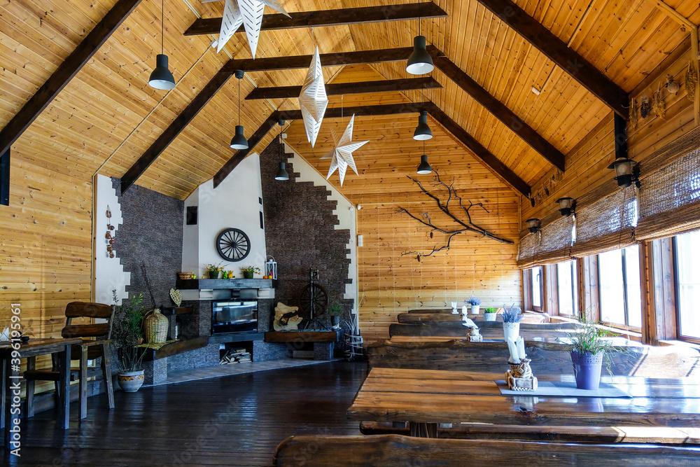 Interior design and atmosphere of restaurant or cafe modern style with ...