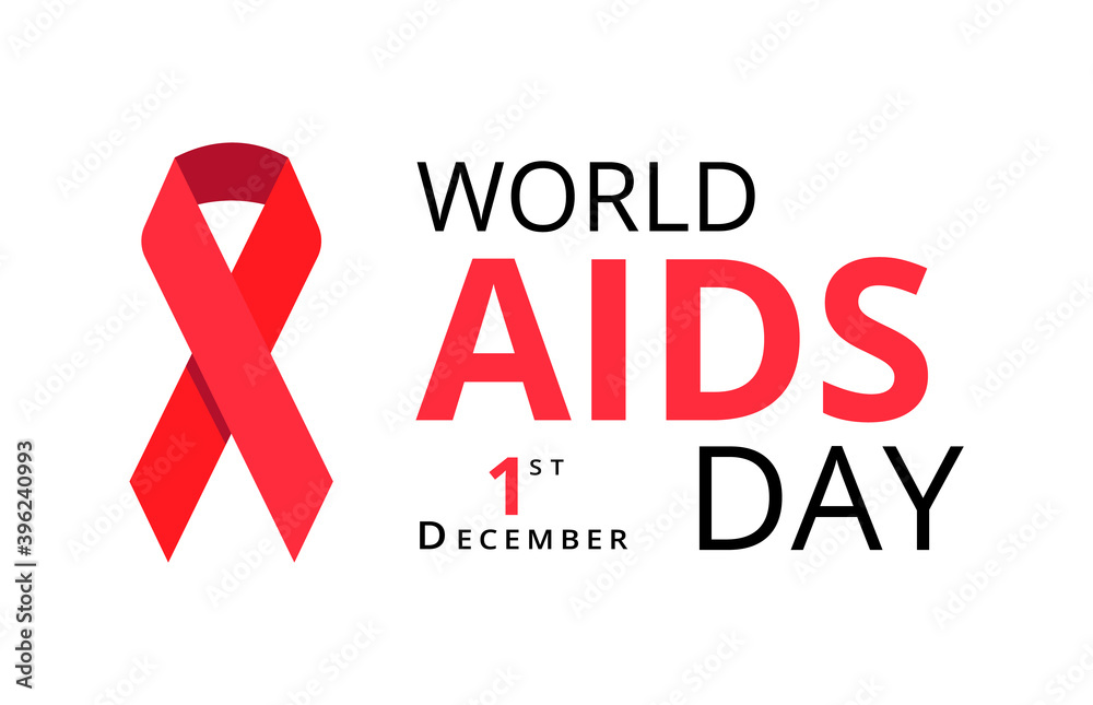 World AIDS day concept. Red ribbon as a symbol of AIDS awareness ...