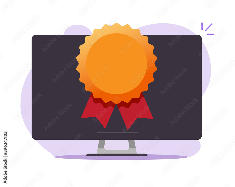 Certified online digital service concept vector, idea of computer ...