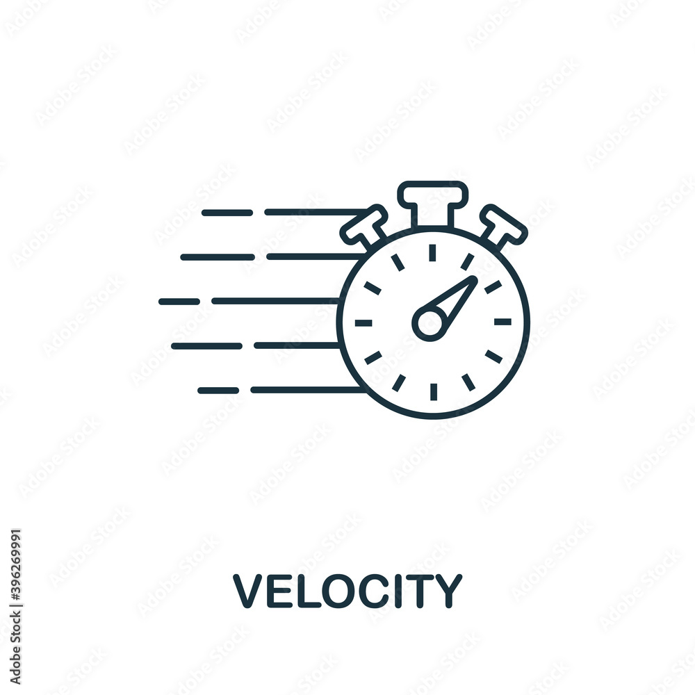 Velocity icon. Line style element from agile collection. Thin Velocity ...