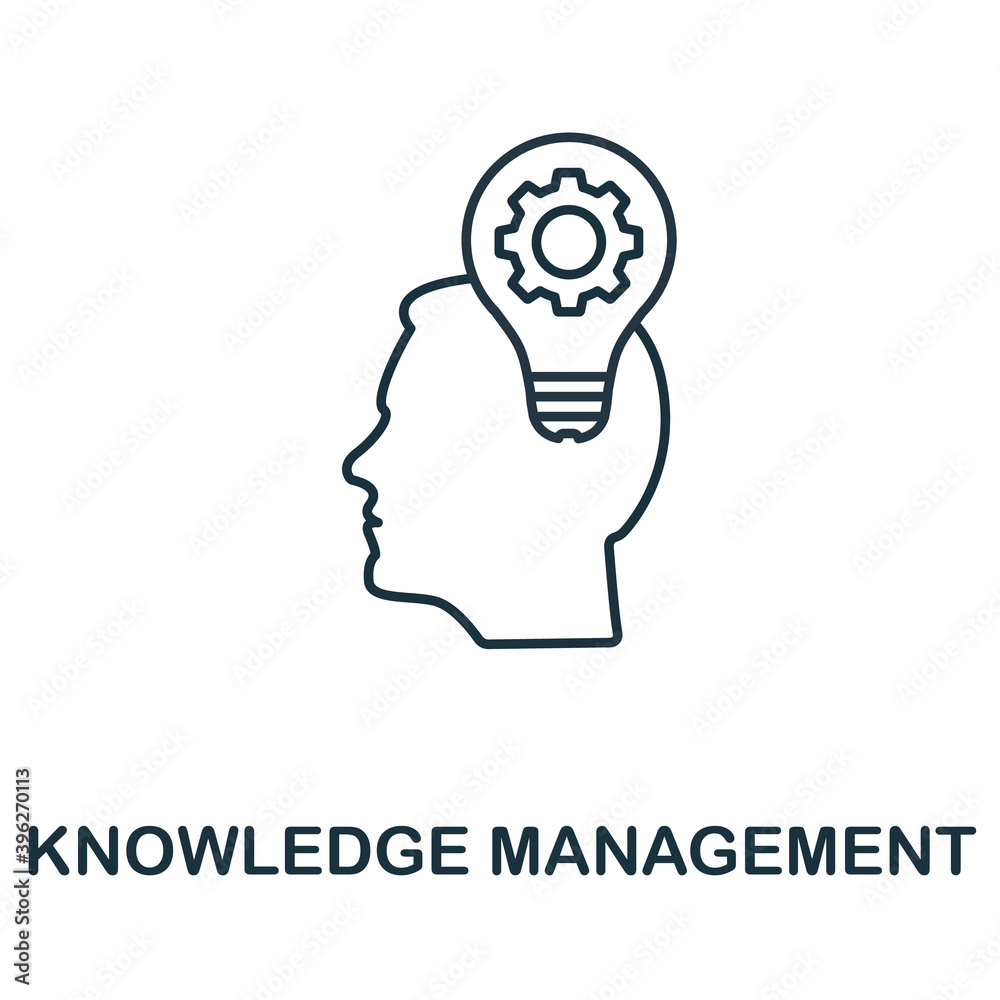 Knowledge Management icon. Line style element from business ... Knowledge Management icon. Line style element from business ...