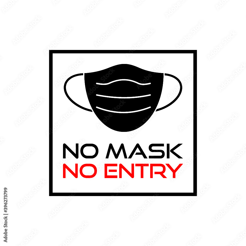 No mask no entry sign isolated on white background Stock Vector | Adobe ...