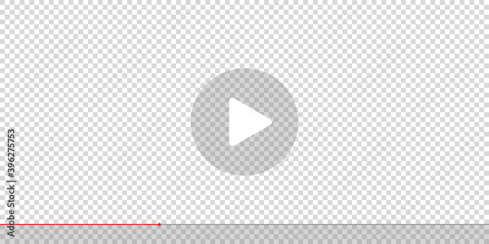 play button vector icon. white start video buttons on transparent ...