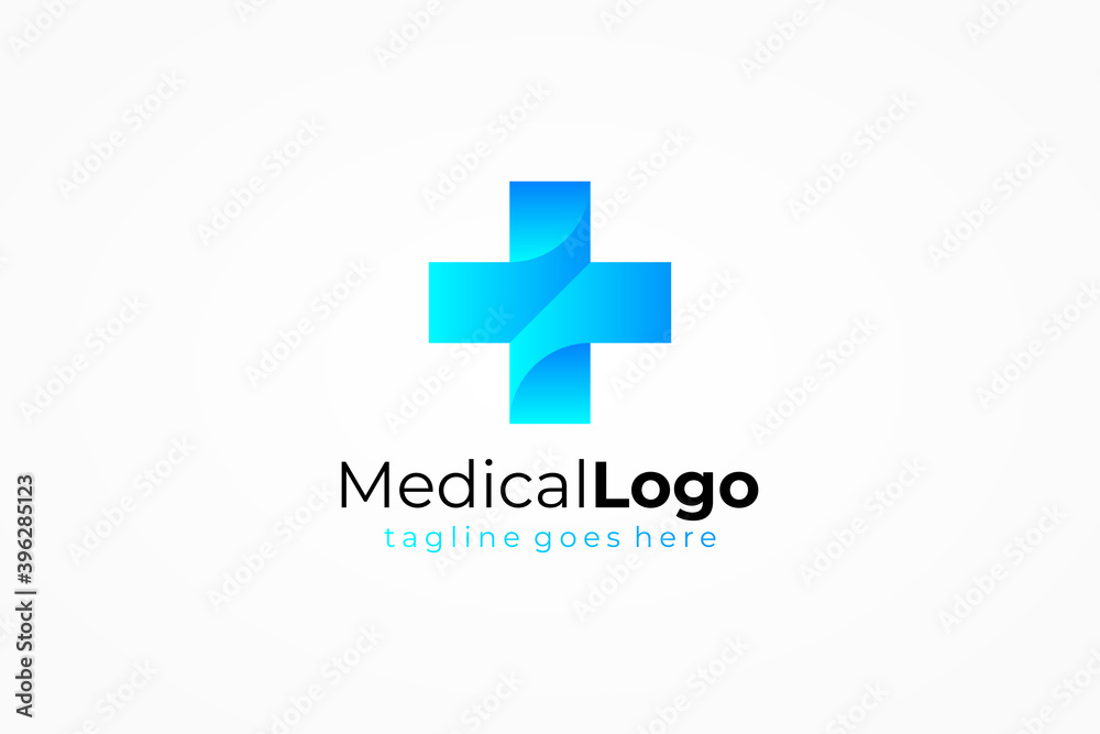 Medical Logo Healthcare Symbol Pharmacy Icon. Blue Motion Cross Sign ...