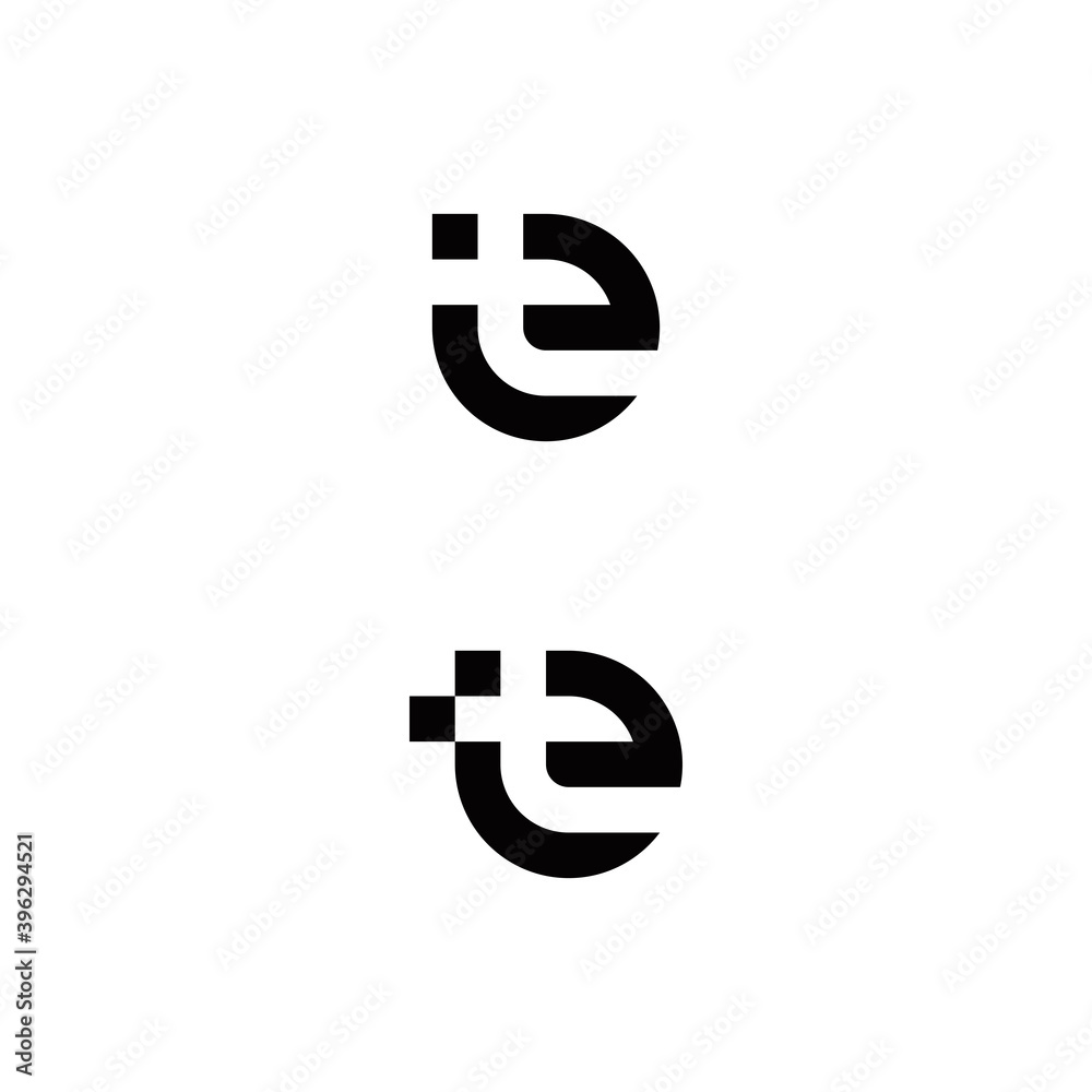 e t et te initial logo design vector graphic idea creative Stock Vector ...