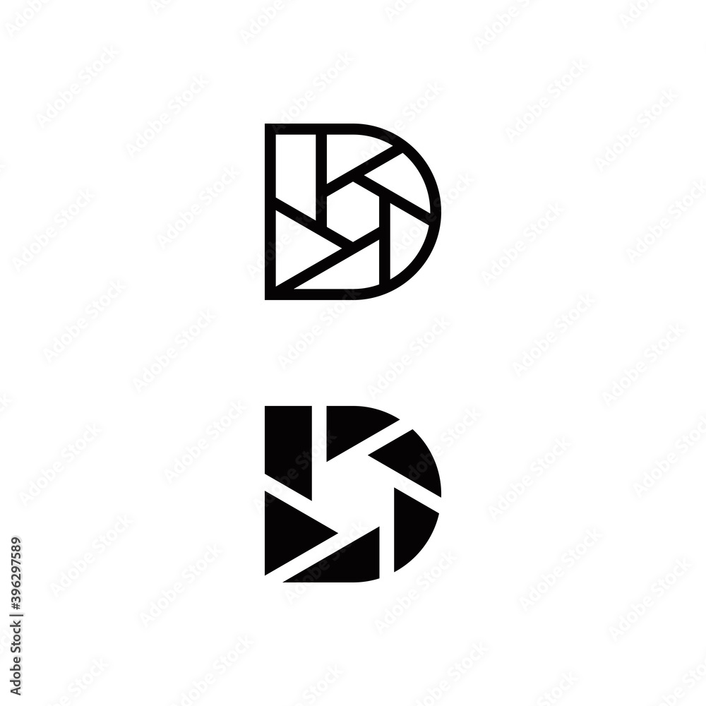 d initial camera logo design vector graphic idea creative Stock Vector ...