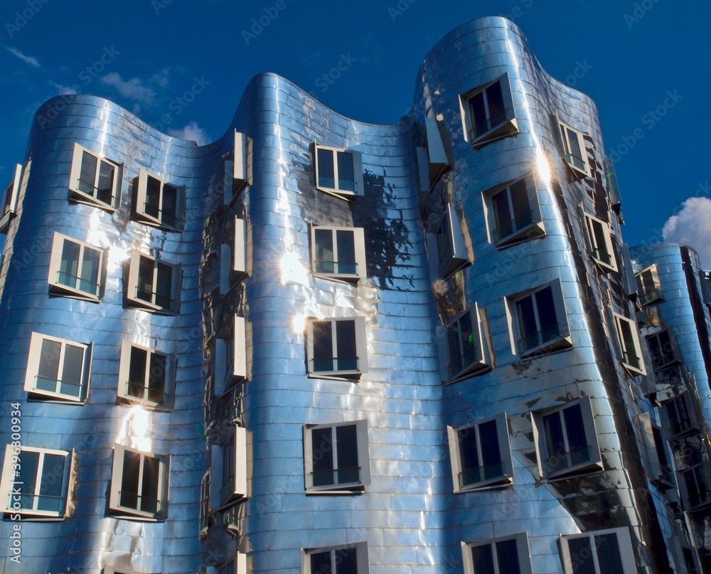 Futuristic architecture, Gehry Bauten in Germany in Duesseldorf Stock ...