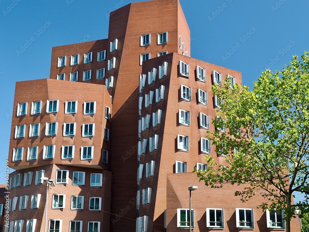 Futuristic architecture, Gehry Bauten in Germany in Duesseldorf Stock ...