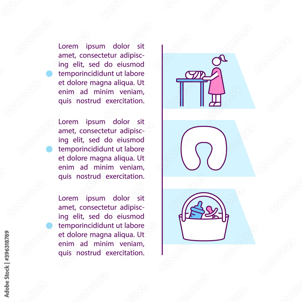 Nursing areas concept icon with text. Lactation room. Private space for ...
