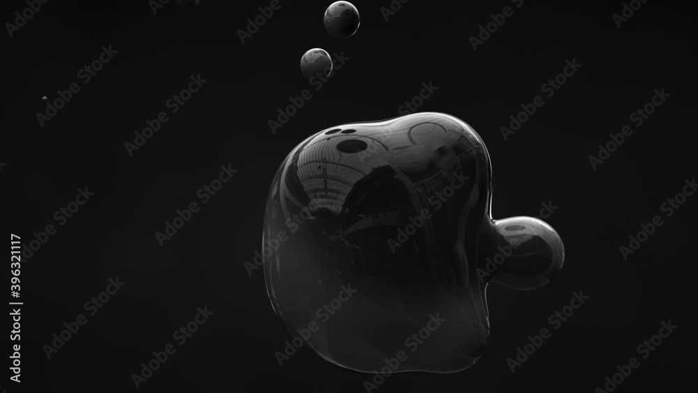 Black cell division. Modern biotechnology concept. Seamless loop 3D ...