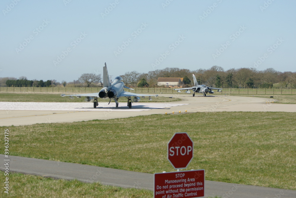 Military jets scrambled from military airfield, defence Stock Photo ...