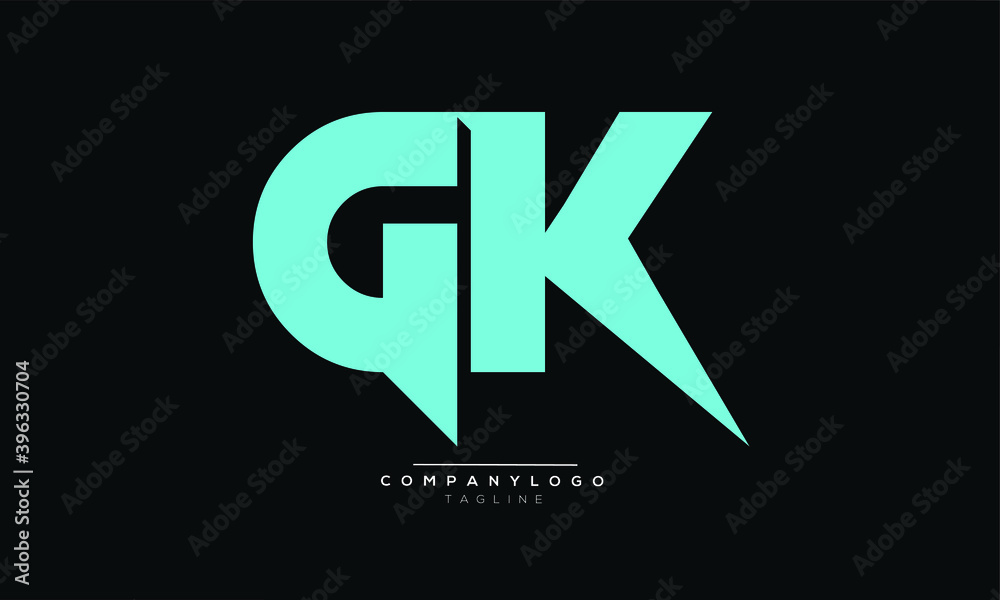 GK initials monogram letter text alphabet logo design Stock Vector ...