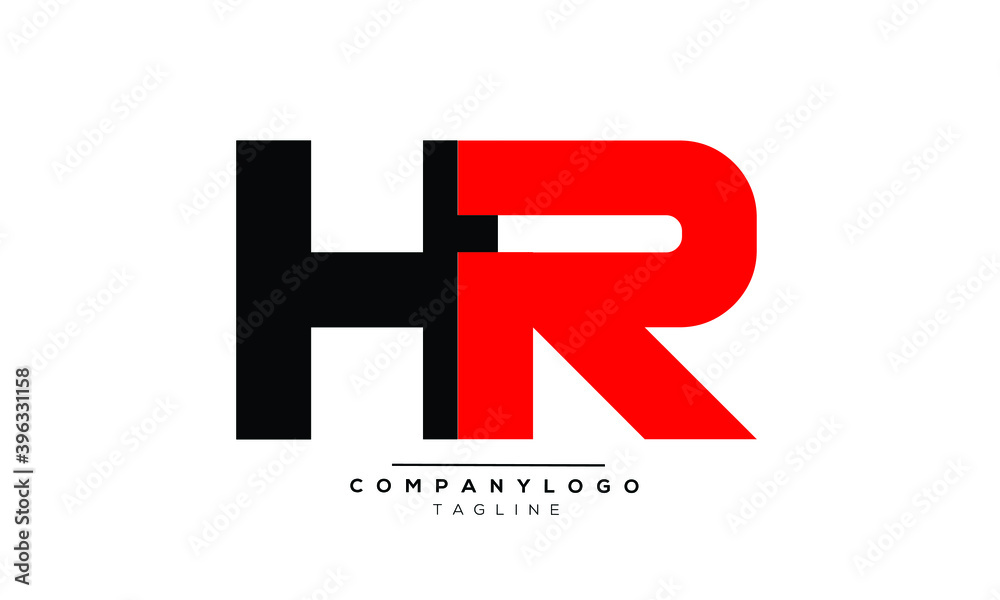 HR initials monogram letter text alphabet logo design Stock Vector ...