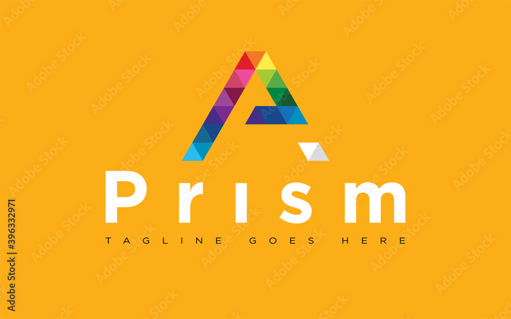 Prism Triangle Pyramid colorful Letter A and P Logo Font Typography ...