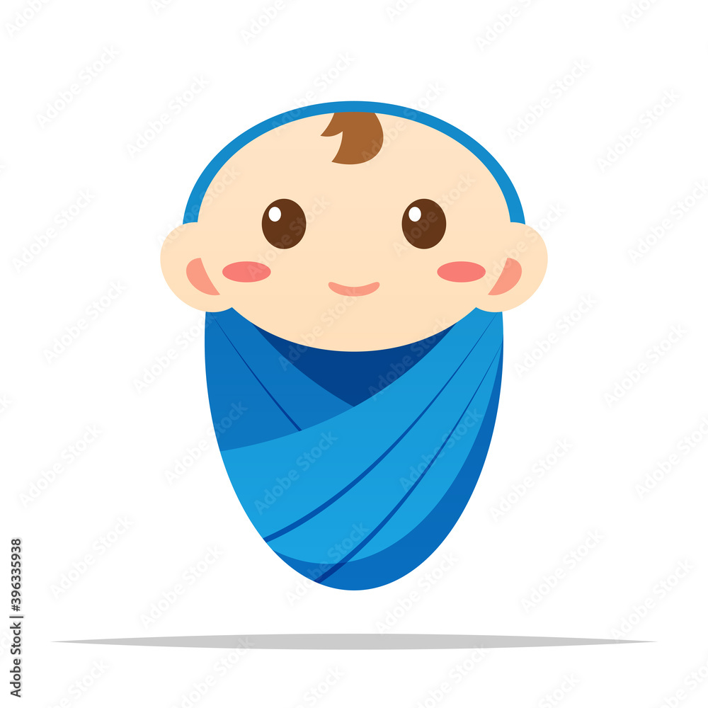 Newborn baby boy vector isolated illustration Stock Vector | Adobe Stock