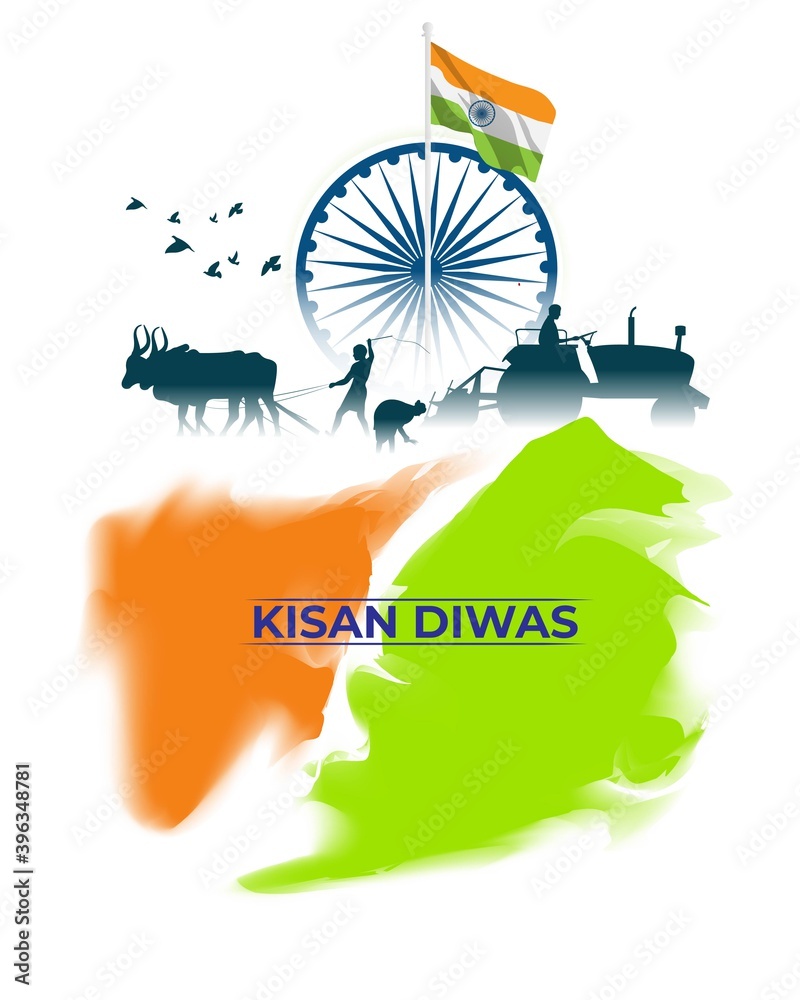vector illustration for Indian day kisan diwas means farmer days ...