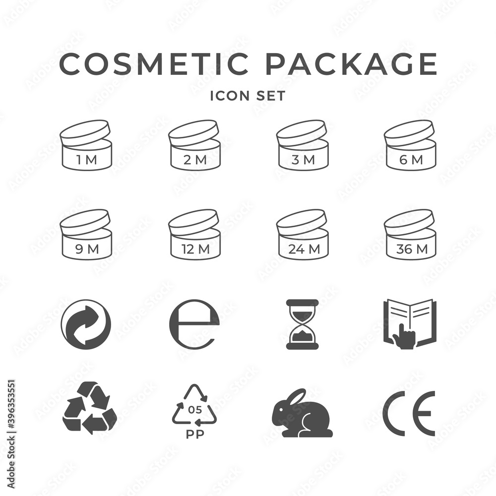 Set icons of cosmetic package Stock Vector | Adobe Stock