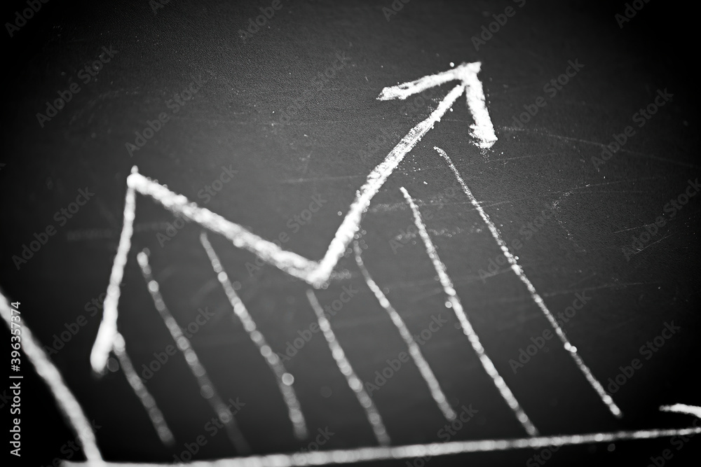 Line chart growth and show startup and business profit and success ...