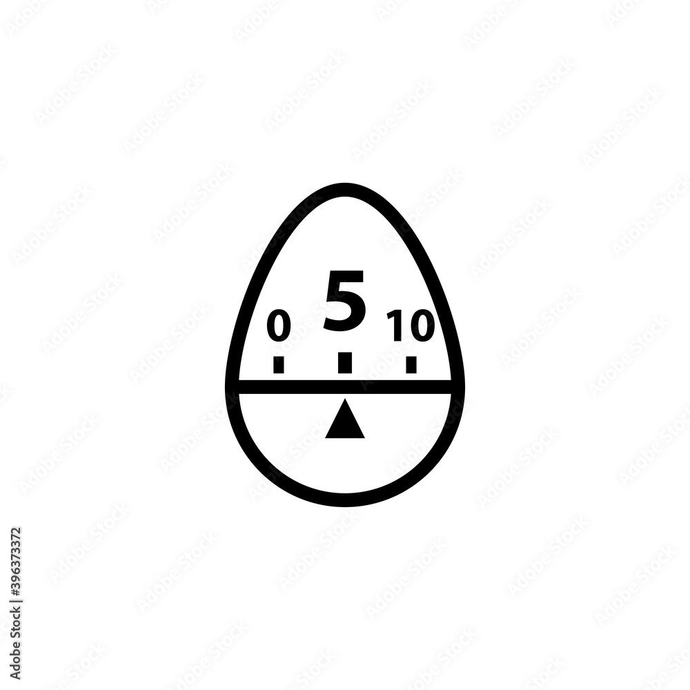 5 minutes countdown egg timer outline icon. Clipart image isolated on ...