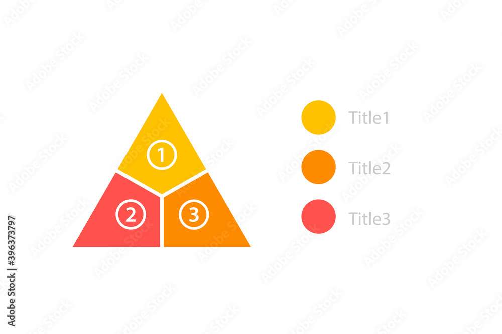 3 steps triangle diagram template. Clipart image isolated on white ...