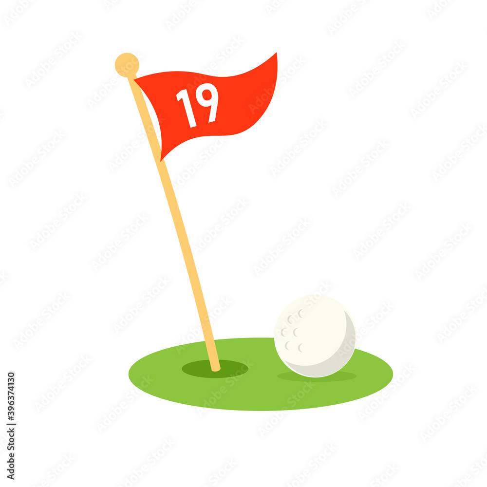 19th hole icon. Clipart image isolated on white background. Stock ...