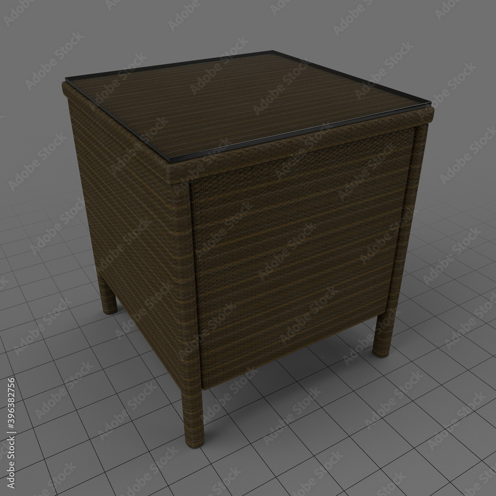 Wicker side table Stock 3D asset | Adobe Stock