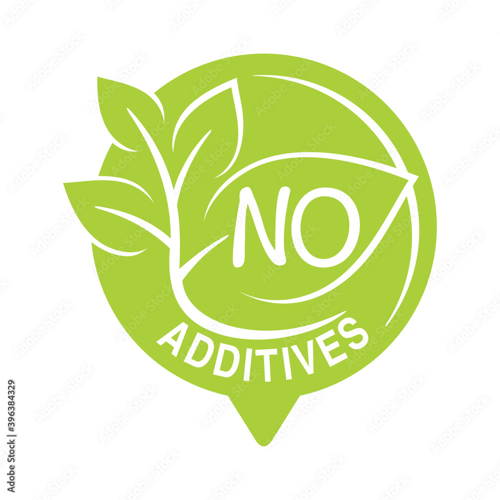 No additives sign for healthy natural food products composition labels ...