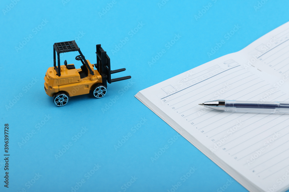 working time planning concept. warehouse employee's daily routine ...