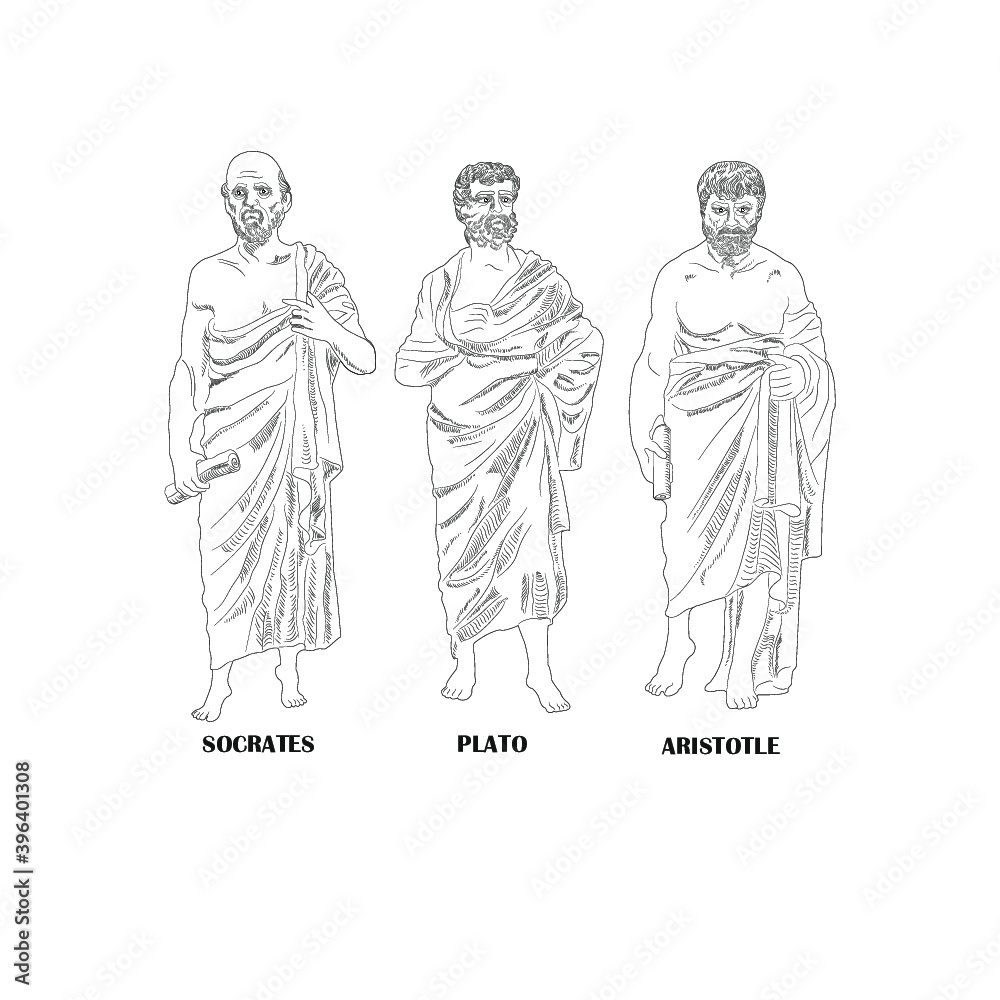 Ancient Greece Philosophers (Socrates, Plato, Aristotle) Stock Vector ...