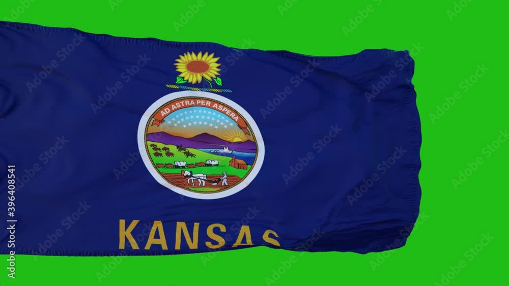 Flag of Kansas on Green Screen. Perfect for your own background using ...