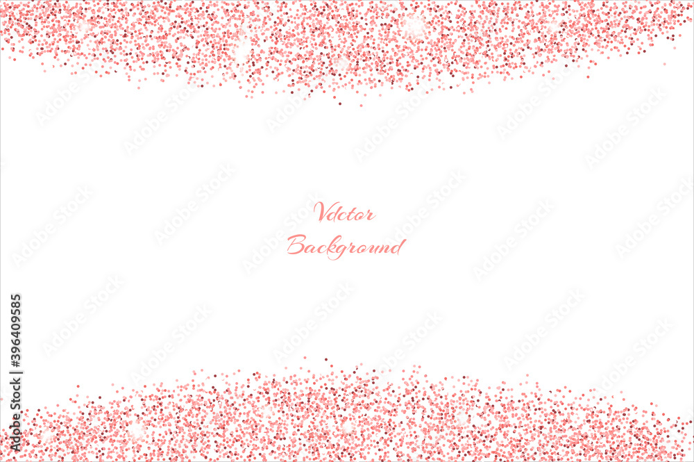 Sparkling falling rose gold dust.Vector horizontal background with ...