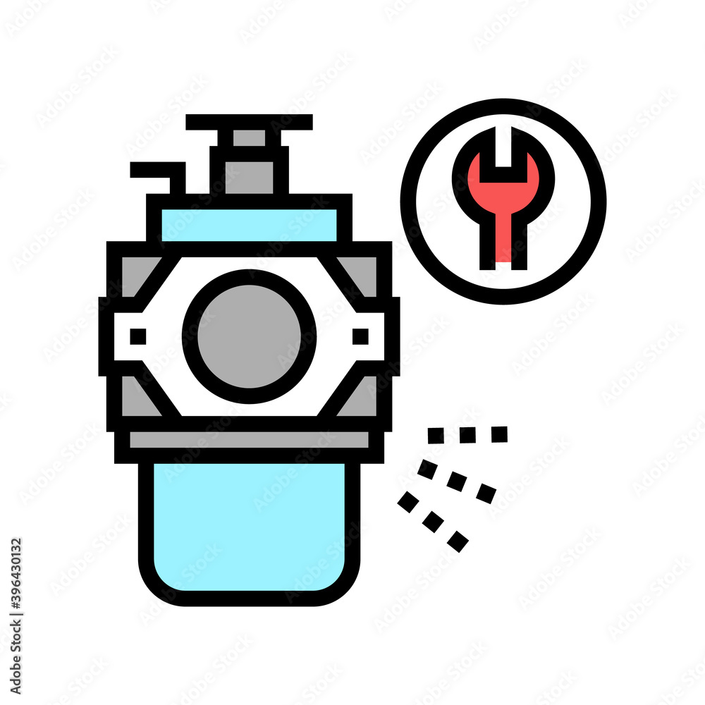 repair engine of lawn mower color icon vector. repair engine of lawn ...