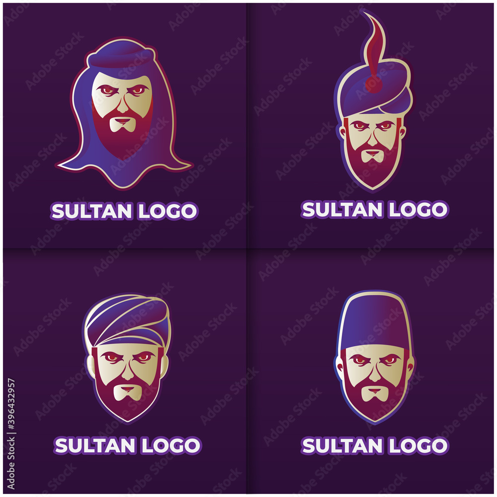 Sultan logo design set Stock Vector | Adobe Stock