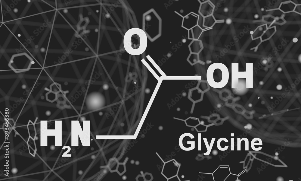 Glycine - main amino acid and inhibitory neurotransmitter. Chemical ...