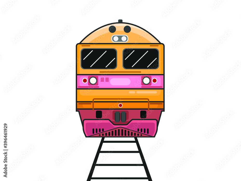 Train flat design vector isolated in white good for icon. Train front ...
