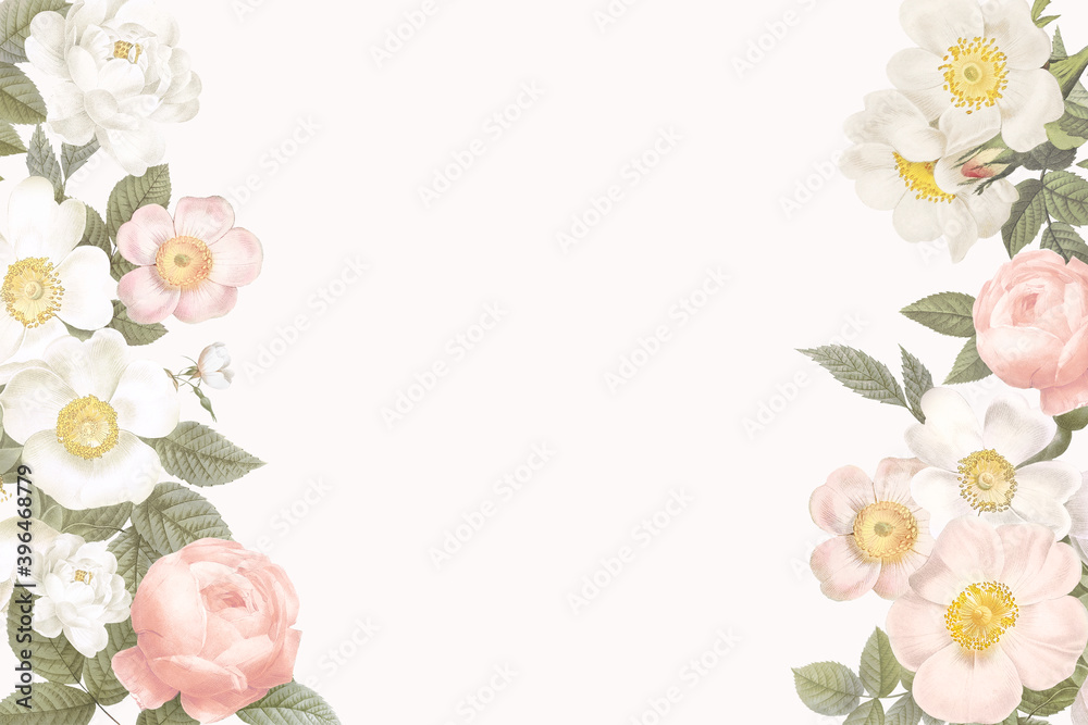 Blank elegant floral frame design Stock Photo | Adobe Stock