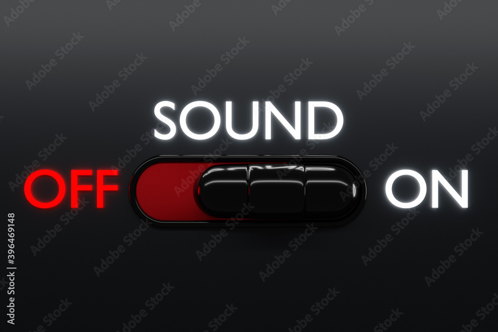 3d illustration of on and off toggle switch buttons with 1 and 2 ...