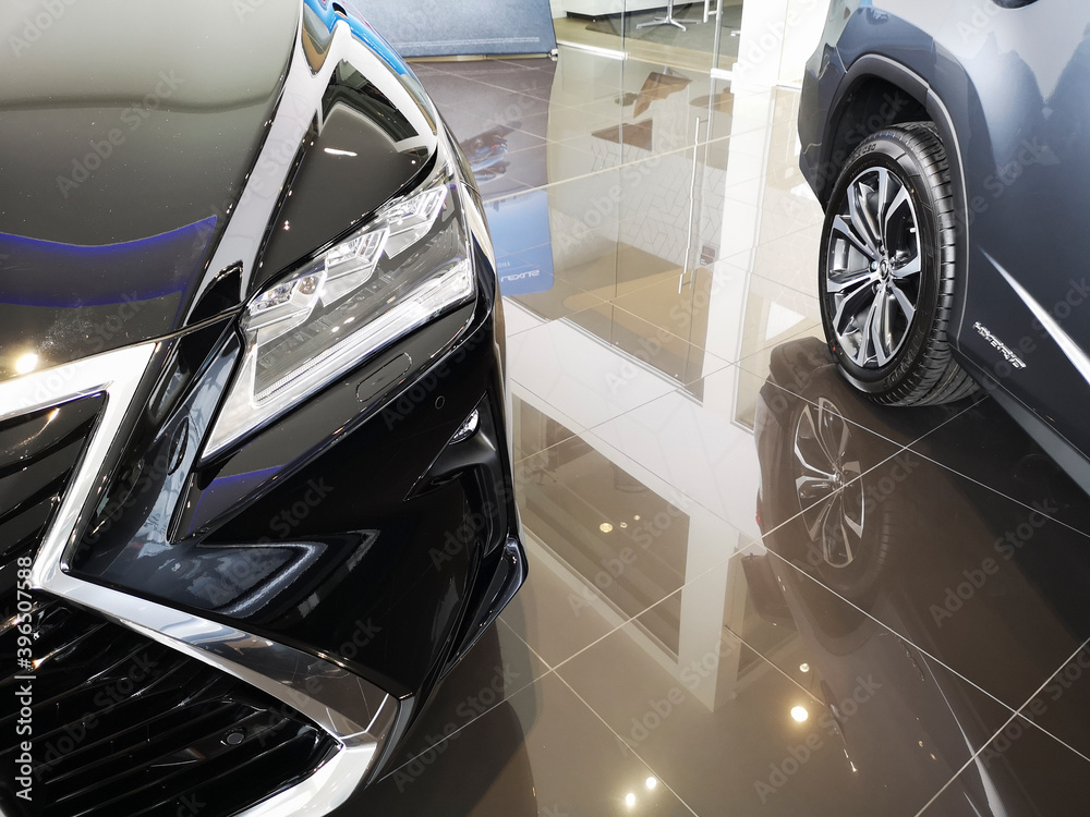 Cardiff, UK: July 20, 2019: Lexus RX450h hybrid car for sale at a ...