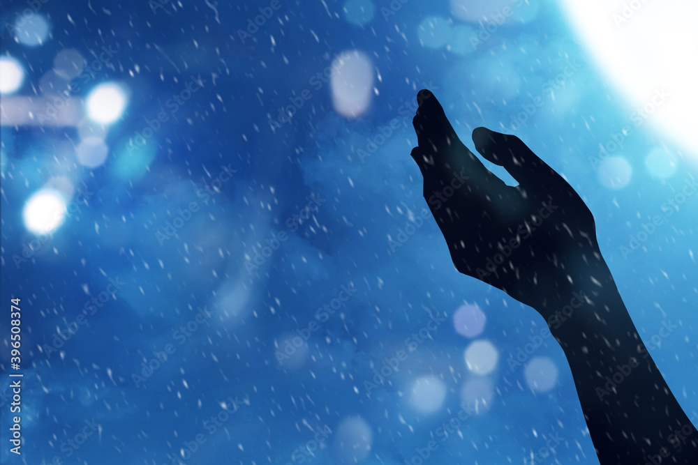 Human hands raised while praying to god Stock Photo | Adobe Stock