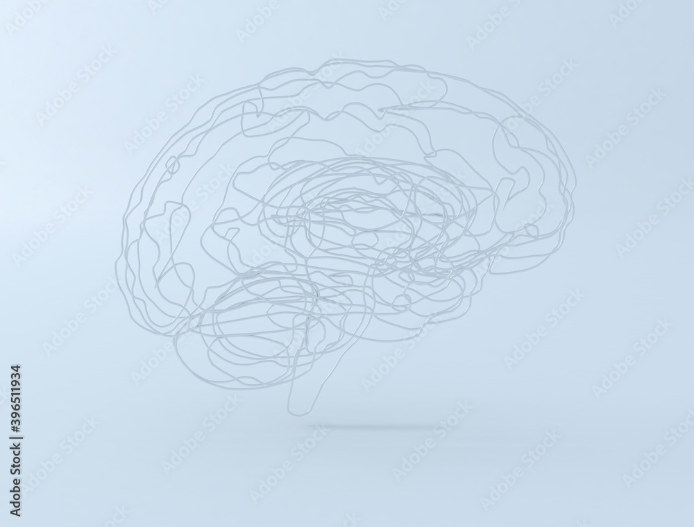 3d brain side view. Conceptual image of idea or artificial intelligence ...