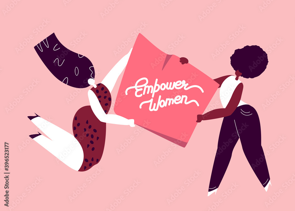 Happy International Woman Day Congratulation.African Different Strong ...