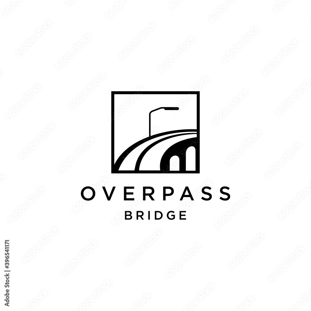 bridge overpass flyover logo vector icon illustration line outline ...