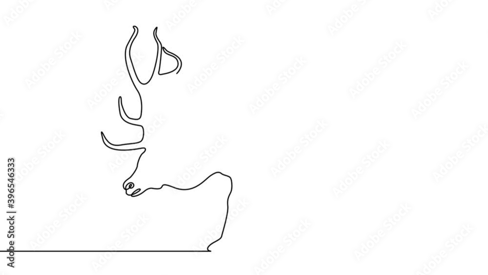 Self drawing simple animation of single continuous one line drawing ...