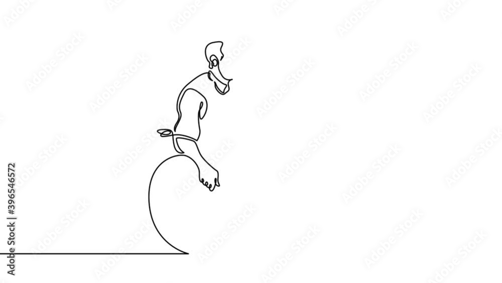 Self drawing simple animation of single continuous one line drawing ...
