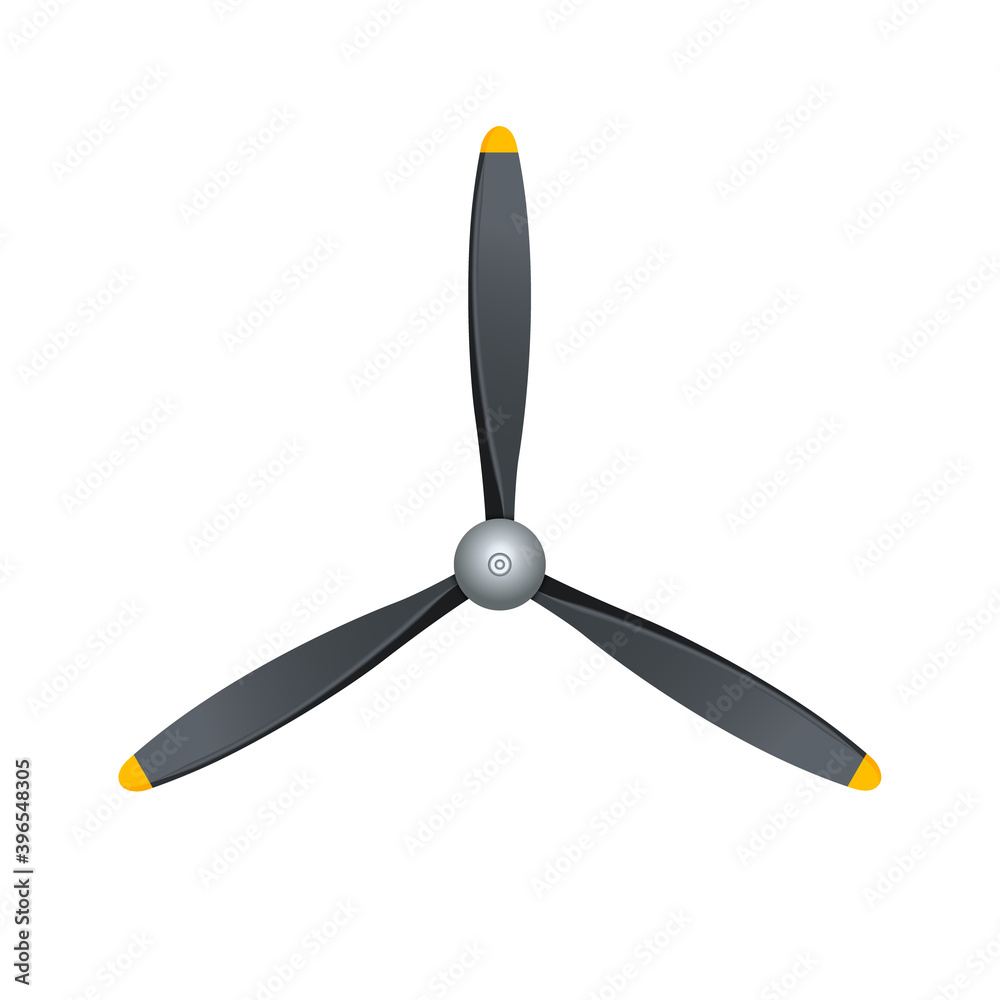 Plane blade propeller, vector airplane wood engine logo icon. Aircraft ...